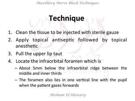 Maxillary Nerve Block Anesthetic Technique With Photos Pdf