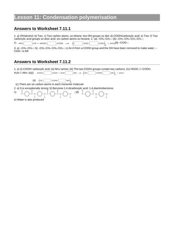 2019 Gcse Aqa Chemistry Unit 7 Organic Chemistry Addition And Condensation Polymerisation