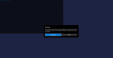 Copy Paste Text Warning Message Causes Overlay Issue Microsoft Terminal GitHub