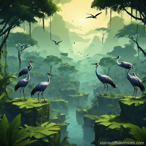 Concept Art For Jungle Cranes Unity Skybox Background Stable Diffusion Online