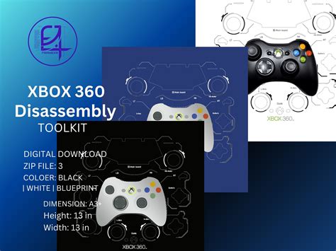 Disassemble Xbox 360 Classic Template Pdf Download Teardown Etsy