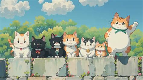 5k宫崎骏动漫风猫群壁纸｜可爱猫咪背景图片 萌宠「哲风壁纸」