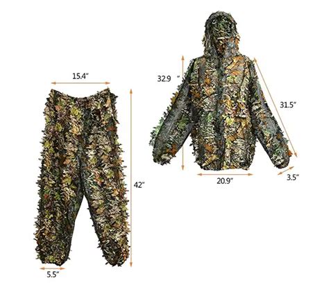 Jungle Woodland Tactical Ghillie Suit For Hunting And Camouflage