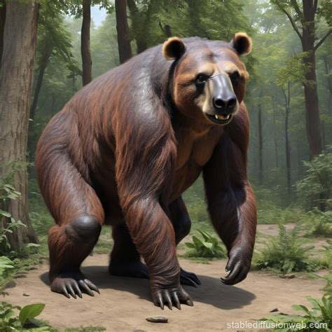 Megalodon Skeleton With Megatherium In The Background Stable Diffusion Online