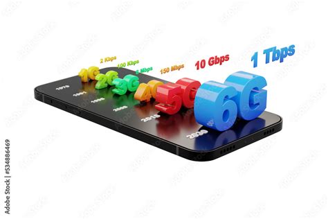 Comparison Of 6g With 4g And 5g Communication Systems 3d Render Stock