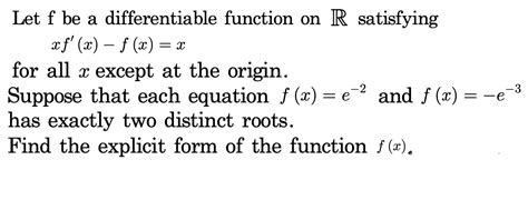 Solved Let F Be A Differentiable Function On R Satisfying Chegg