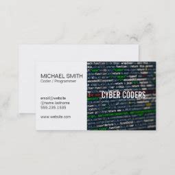 Technology Programmer Coder Business Card Zazzle