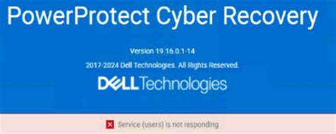 다음 오류와 함께 Cyber Recovery Ui 로그인 실패 서비스 사용자가 응답하지 않거나 내부 서버 오류가 발생했습니다