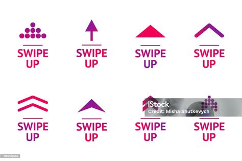 벡터스와이프 업 아이콘 세트 소셜 미디어 이야기 디자인 블로거 스크롤 픽토그램에 대한 화살표 스토리 스 와이프 버튼 다채로운
