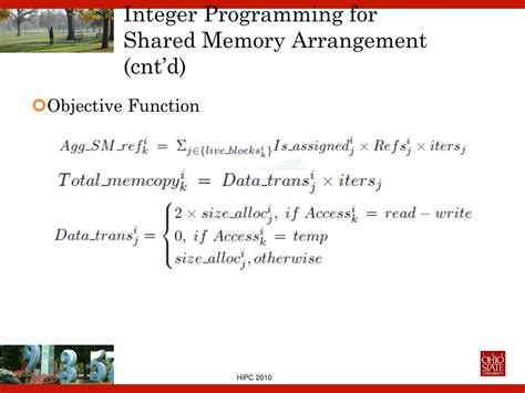 Ppt An Integer Programming Framework For Optimizing Shared Memory Use On Gpus Powerpoint