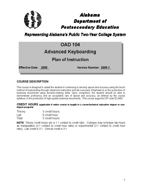Oad 104 Advanced Keyboarding Pdf Competence Human Resources