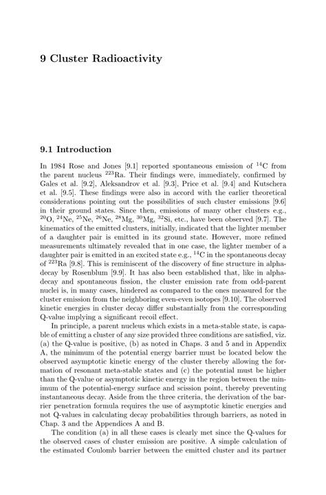Pdf Cluster Radioactivity