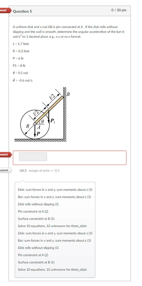 Solved Question A Uniform Disk And A RodAB Is Pin Connected Chegg Com