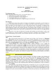 Week Lesson Sex Gender And Sexuality Docx Republika Ng Pilipinas Lungsod Ng Batangas