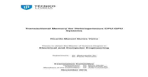 Pdf Transactional Memory For Heterogeneous Cpu Gpu Systemsromanop