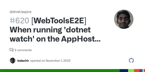 [webtoolse2e] when running dotnet watch on the apphost project