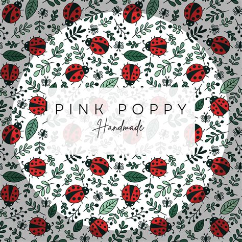 Ladybug And Leaf Seamless Pattern Cute Red Insect Repeat Design For