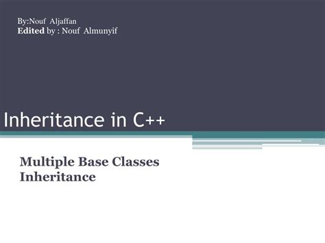 Ppt Inheritance In C Powerpoint Presentation Free Download Id