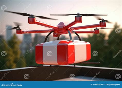 Beauty And Atmosphere Of Unmanned Drone Deliveries Generative Ai Stock