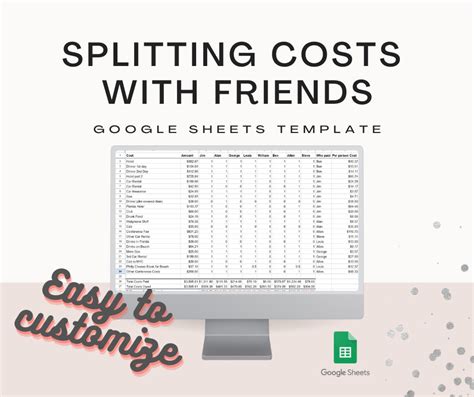 Splitting Costs With Friends Spreadsheet Template Google Sheets Template For Splitting Costs