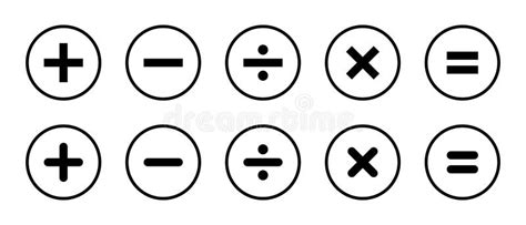 Basic Math Symbols And Names School Leaning Math Symbols Vector Stock Vector Illustration Of