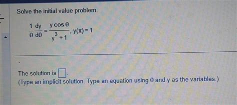 Solved Solve The Initial Value Problem Chegg