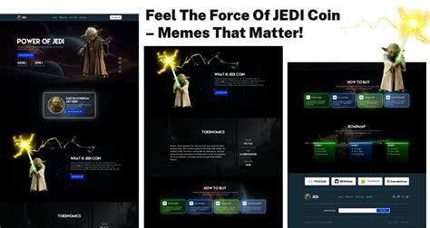 Jedi Meme Coin Website Template Html And Tailwind Css