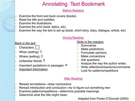 Annotating Text A Powerful Reading Tool Pptx