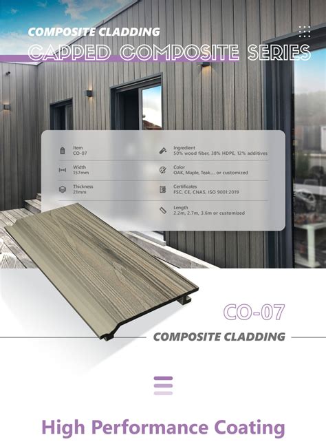 Capped White Color Composite Wall Cladding CO 07