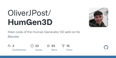 Github Oliverjpost Humgen3d Main Code Of The Human Generator 3d Add On For Blender