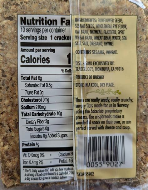 Trader Joes Seeds And Grains Crispbread Norwegian Crackers Aldi Reviewer