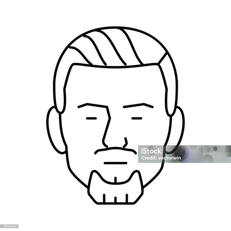 염소 수염 머리 스타일 라인 아이콘 벡터 일러스트 레이 션 남자에 대한 스톡 벡터 아트 및 기타 이미지 남자 디자인 머리 Istock