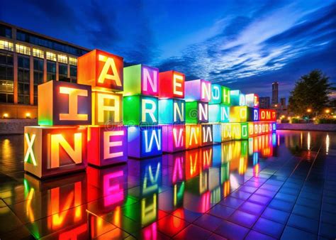 Dynamic Night Photography 3d Colorful Boxes Featuring Interview And