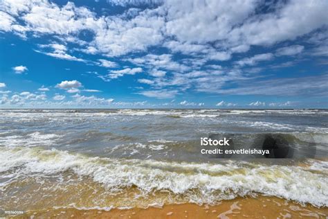 폭풍우 치는 바다와 아름 다운 극적인 바다 경치입니다 발트 해 모래 해변에 확인 하 고 구름과 하늘 0명에 대한 스톡 사진 및 기타 이미지 Istock