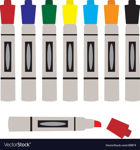 Set Of Colored Markers Royalty Free Vector Image