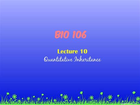 Genetics Quantitative Inheritance Pdf