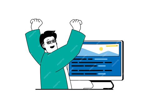 Premium Vector Designer Agency Concept With People Scene In Flat Web Design Man Works As