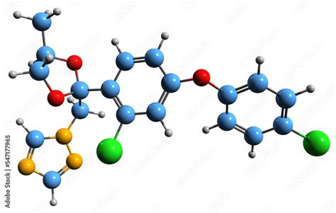 3d Image Of Difenoconazole Skeletal Formula Molecular Chemical Structure Of Broad Spectrum