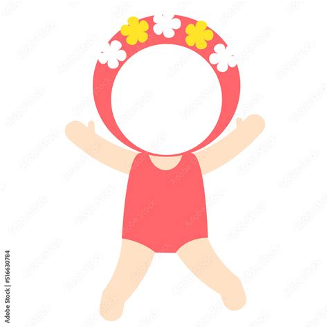 수영복을 입은 얼굴 합성용 일러스트 Stock 벡터 Adobe Stock