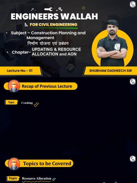 Updating And Resource Allocation And Aon 01 Class Notes Pdf