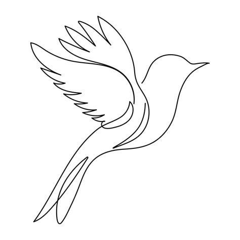 Continuous Single Line Drawing Of Bird Flying Art One Line Vector Illustrated Design 38022822