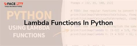 Lambda Functions In Python A Complete Guide FACE Prep