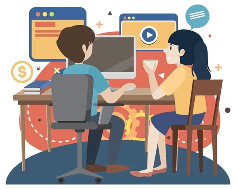 Free Vector Working Characters Flat Design For Web Banner