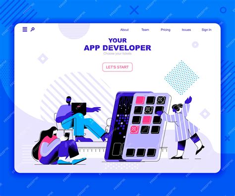 Premium Vector App Development Landing Page Template