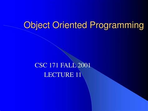 Ppt Object Oriented Programming Powerpoint Presentation Free Download Id9682169