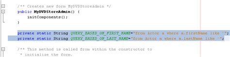 Adding The Database Query To The Java Swing Form For Java Hibernate