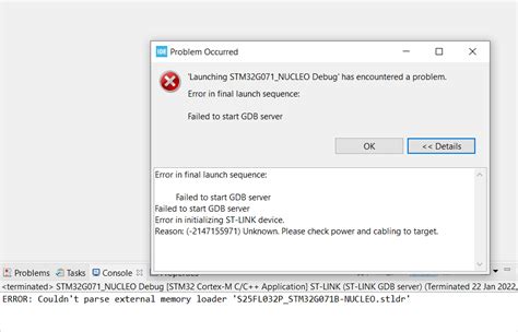 Failed To Download Segment 1 And Failed To Start Stmicroelectronics Community