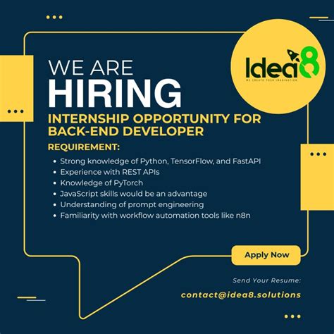 Backend Developer Intern At Idea8 Pvt Ltd Colombo Sri Lanka Itprolk