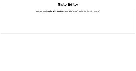 Slatejs Marks With Keyboard Shortcuts Codesandbox