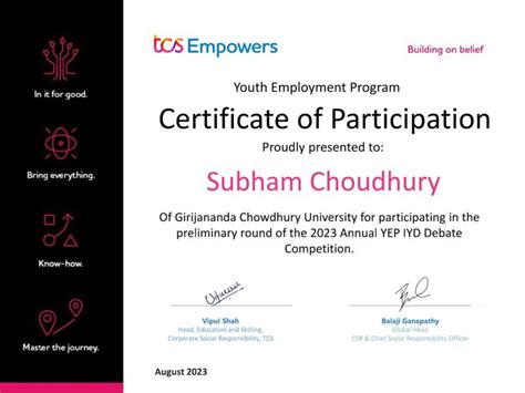 Subham Choudhury On Linkedin Tcsempowers